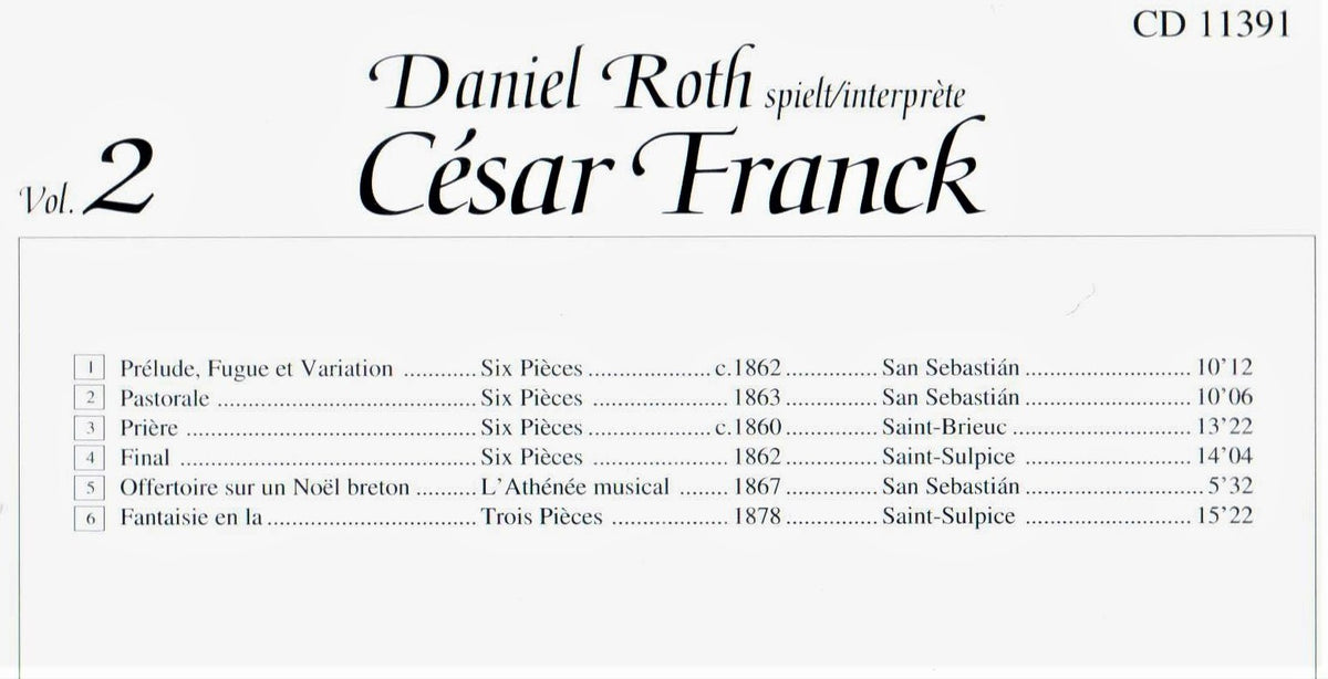 11391 Daniel Roth spielt César Franck Vol. 2 – Motette Psallite Verlag